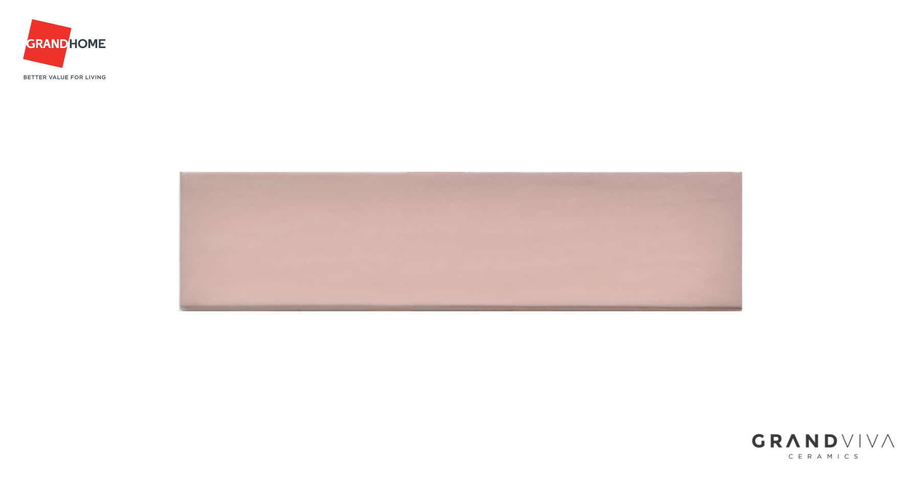 GRAND VIVA Wall Tile SOLID SUBWAY PINK GL 6.5x26.6cm Glossy | GRANDHOME